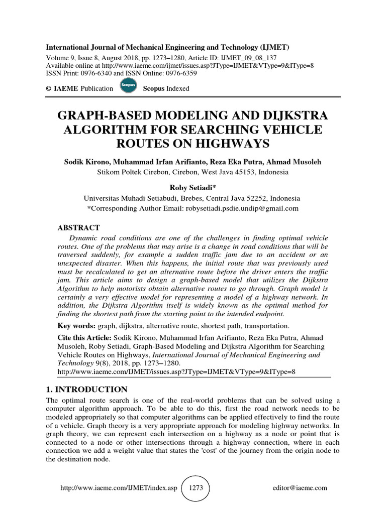 Graph Based Modeling And Dijkstra Algori Pdf Vertex Graph Theory Graph Theory