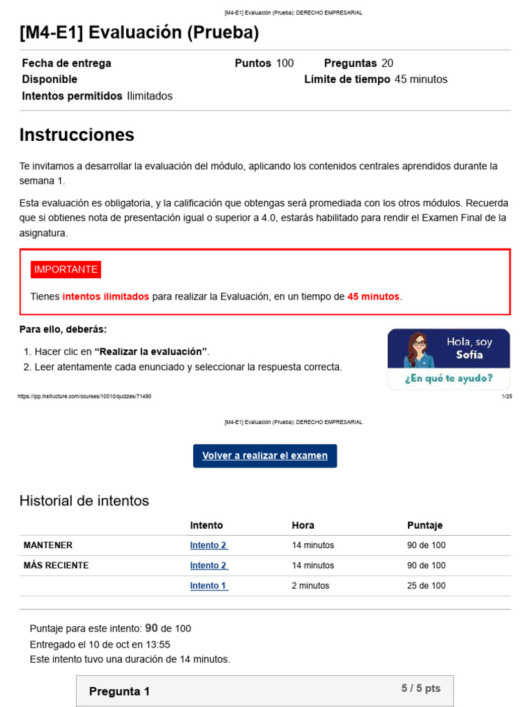 M4 E1 Evaluaci N Prueba DERECHO EMPRESARIAL 2 90 PDF | PDF | Cheque | Bancos