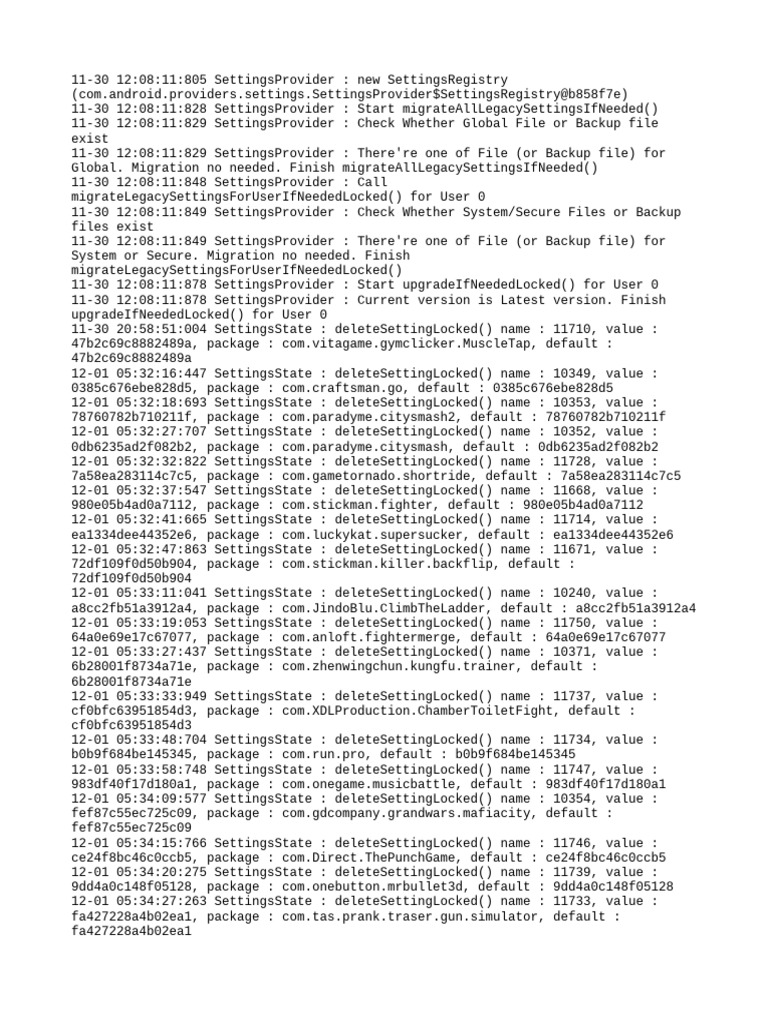 Settings Provider | Download Free PDF | Java (Programming Language) | Backup