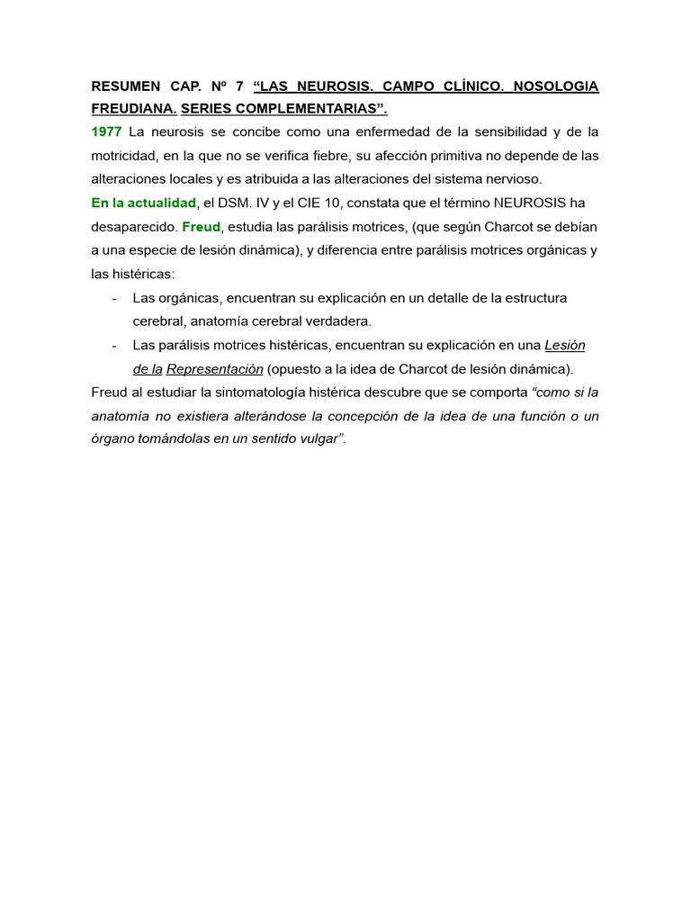 Resumen Cap. Nº7. | PDF | Neurosis | Libido