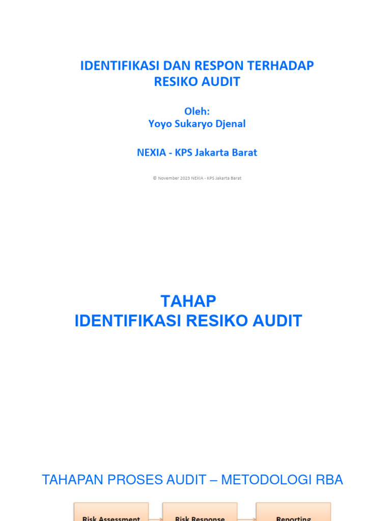 Identifikasi Dan Respon Terhadap Resiko Audit - Fix | PDF