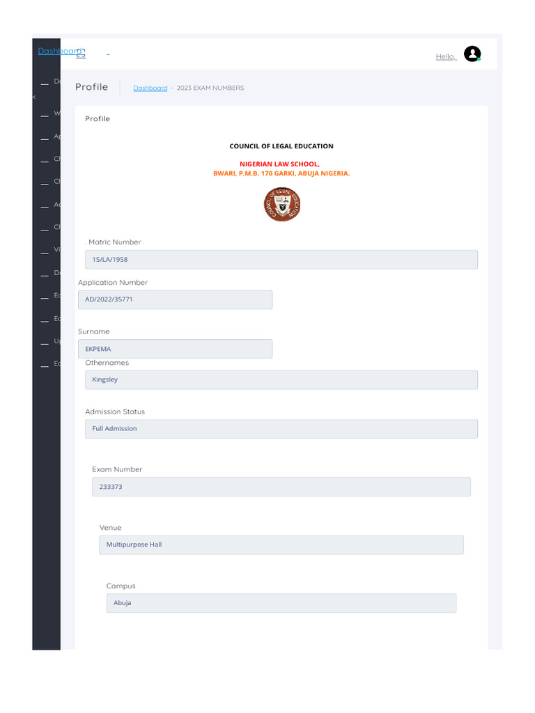 NLS Bar II 2023 Exam Number | PDF