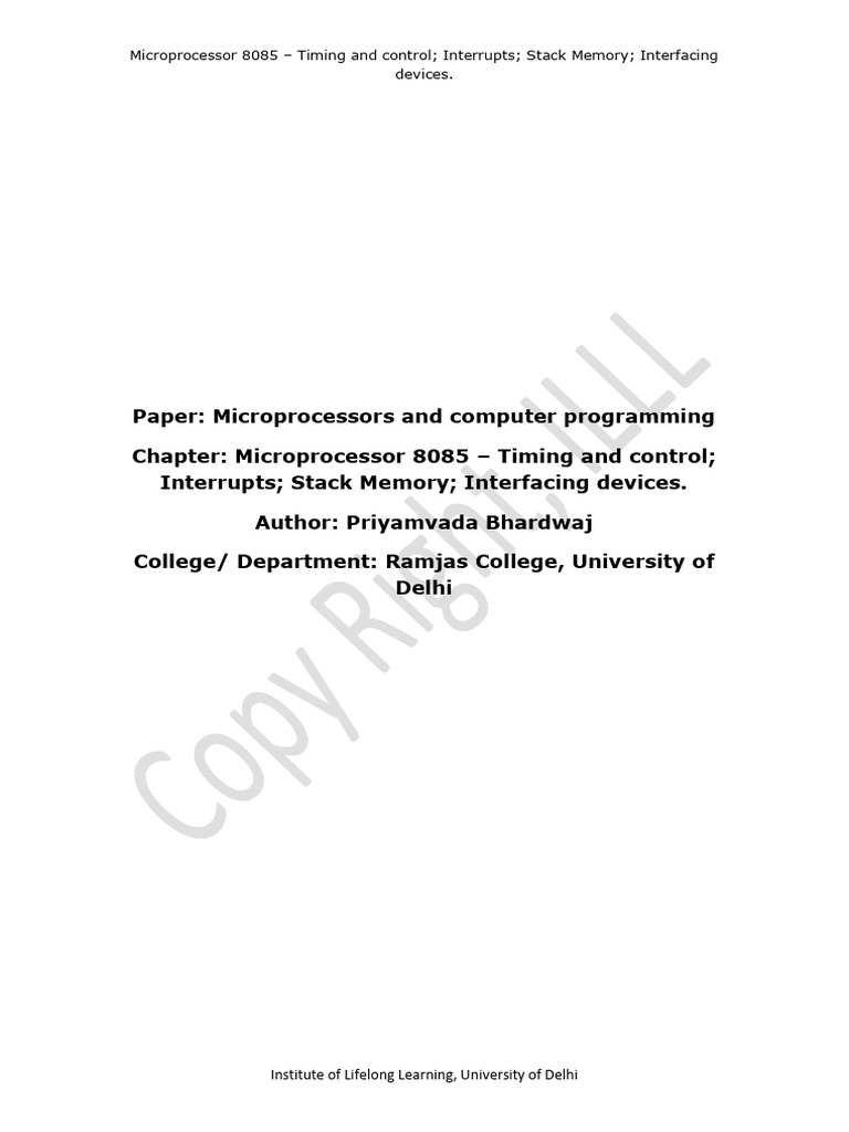 8085 Microprocessor: Control & Interfacing | PDF | Central Processing Unit | Microcontroller