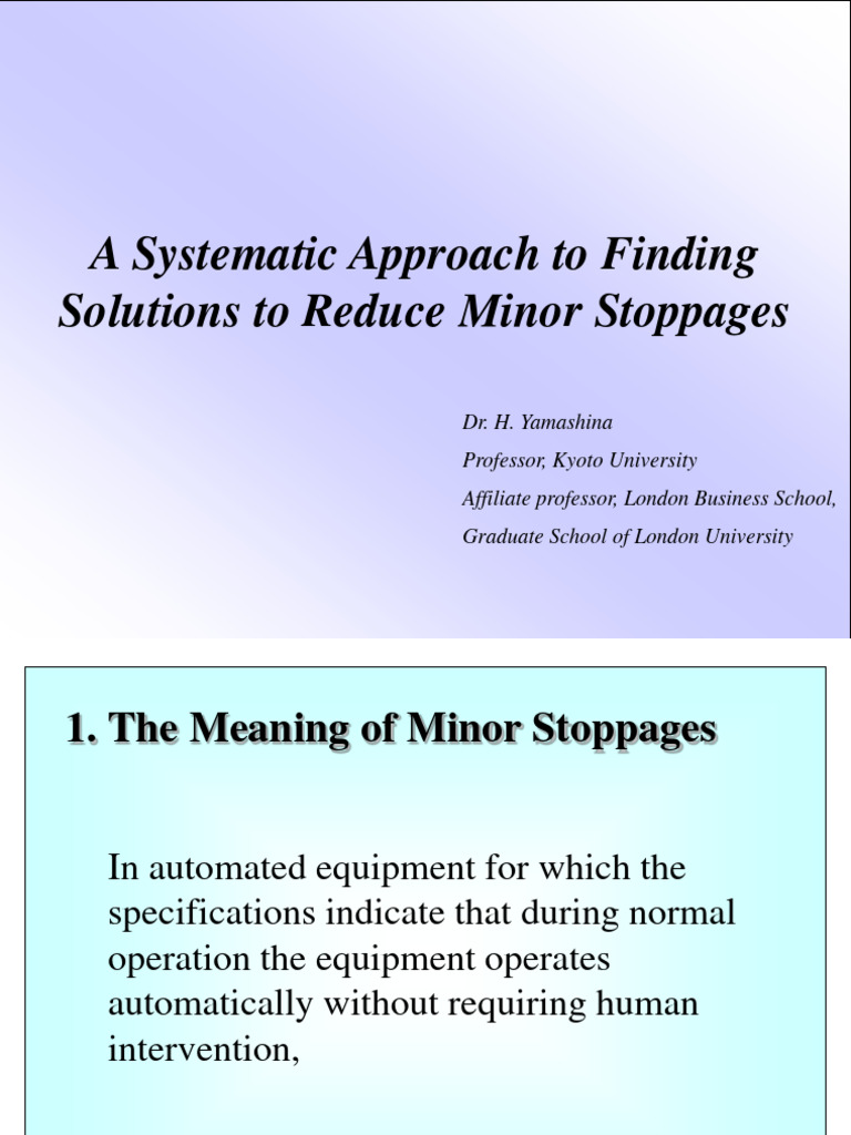 Reducing Minor Stoppages in Automation | PDF | Automation | Causality
