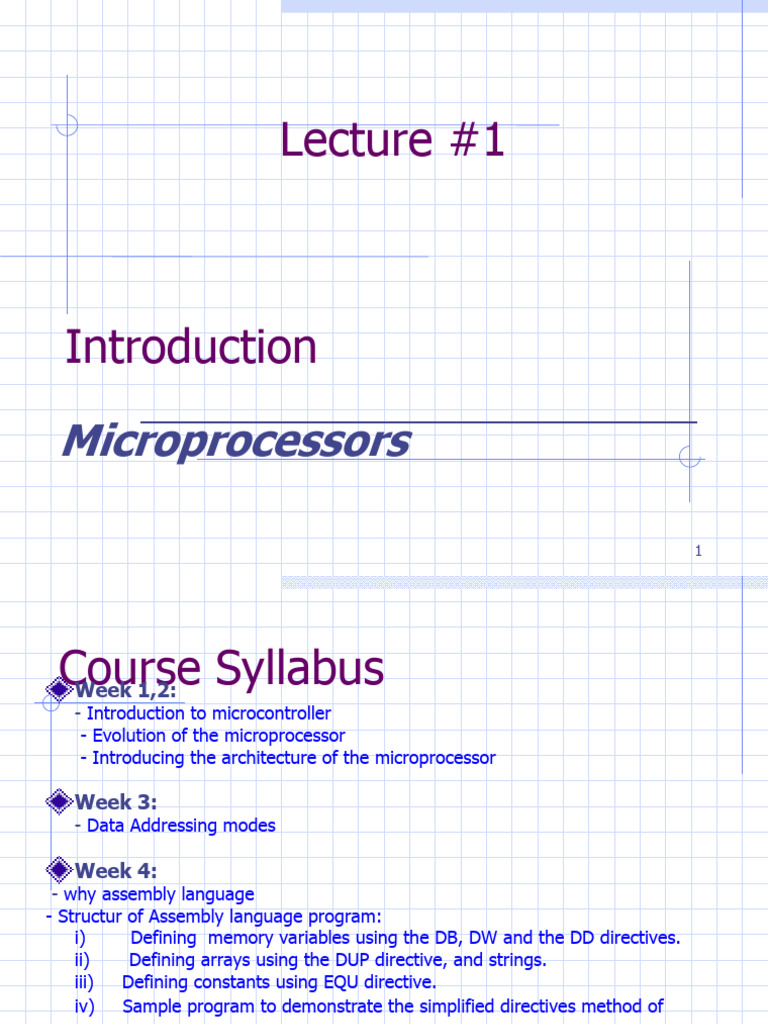 Microprocessor and Assembly Language Course | PDF | Microprocessor | Central Processing Unit