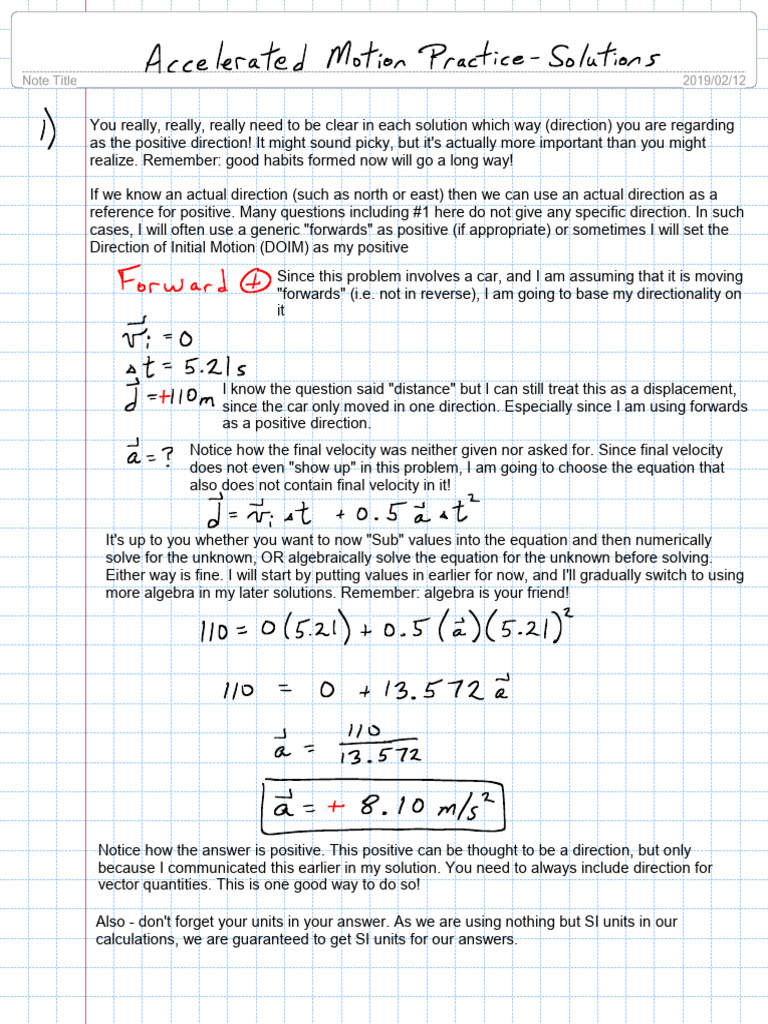 Understanding Direction in Motion Problems | PDF | Acceleration | Velocity