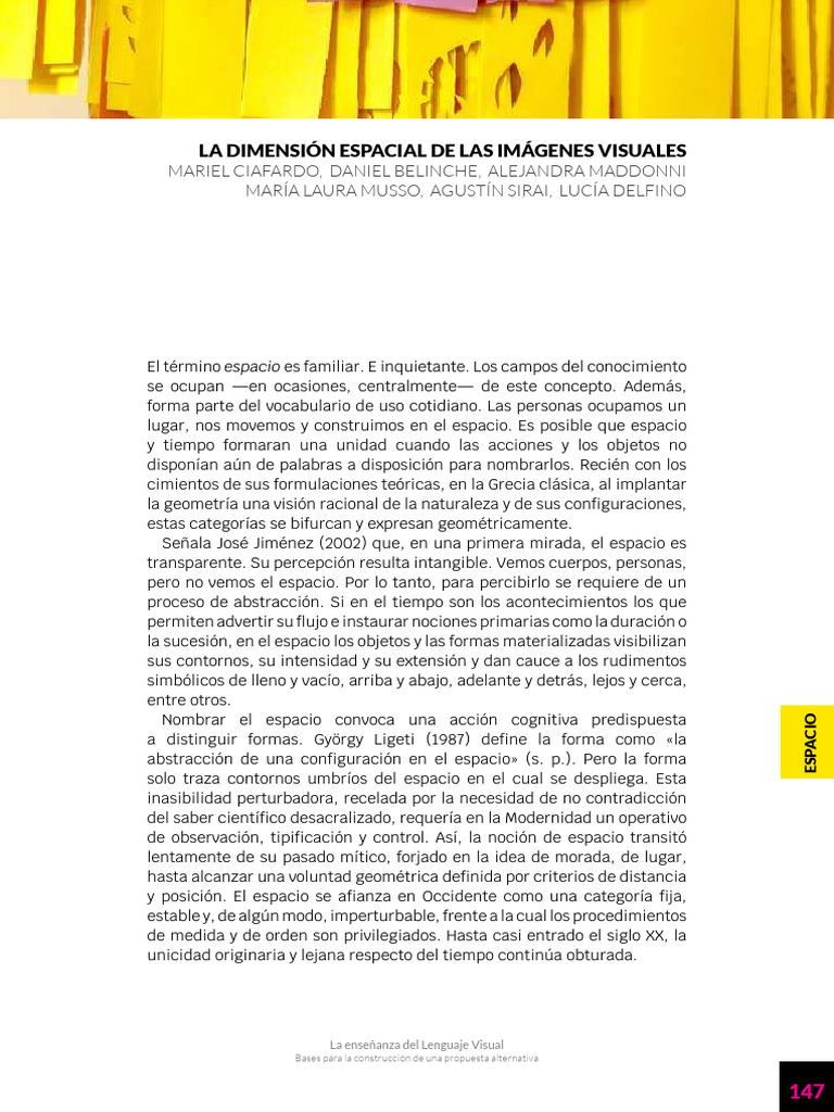 La Dimensión Espacial de Las Imagénes Visuales | PDF | Espacio | Imagen