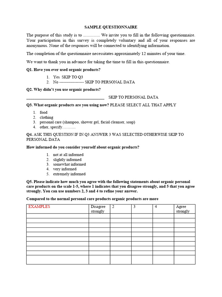 Sample Questionnaire LimeSurvey | PDF