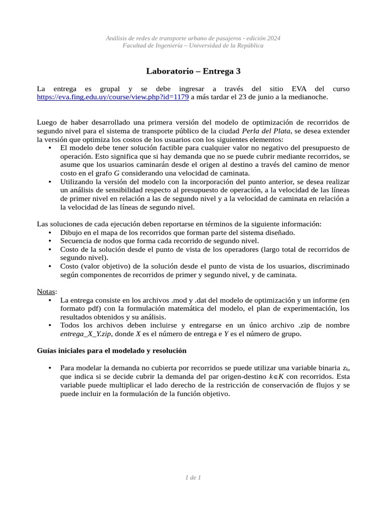Curso Redes 2024 Entrega3 | PDF | Optimización Matemática | Transporte