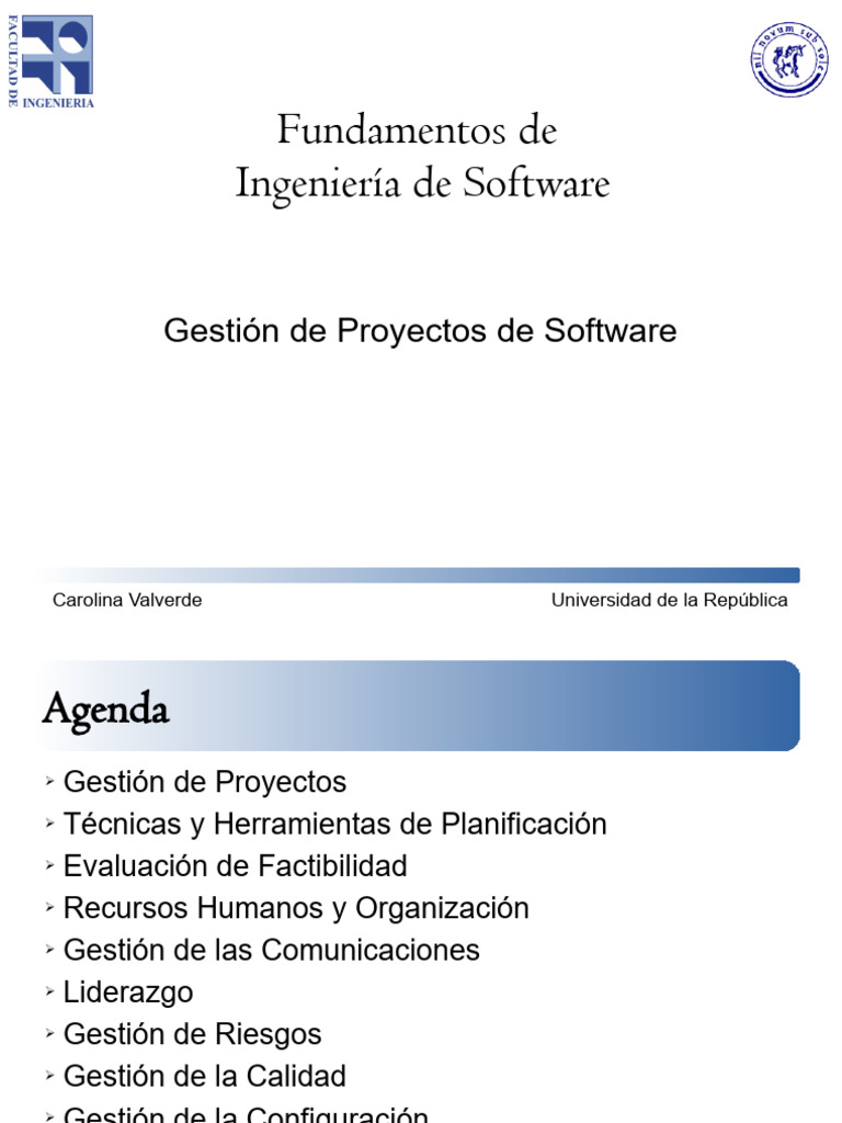 FIS_Teórico7-Gestión de Proyectos SW_v1 (1) | PDF | Gestión de ...