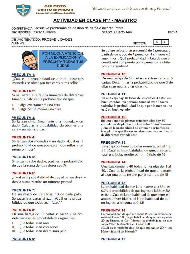 AC7 - Probabilidades | PDF