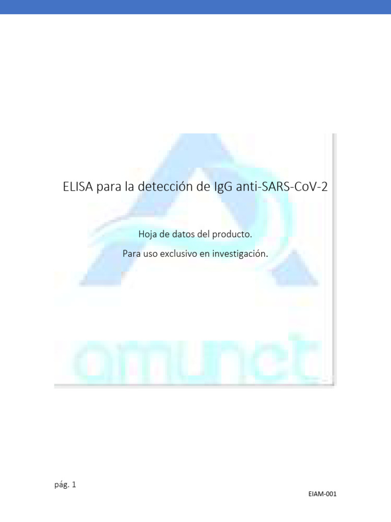 ELISA IgG SARS-CoV-2: Guía de Uso | PDF | Elisa | Especialidades Medicas
