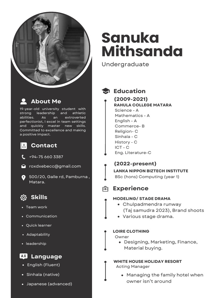 Sanuka Mithsanda: About Me | PDF