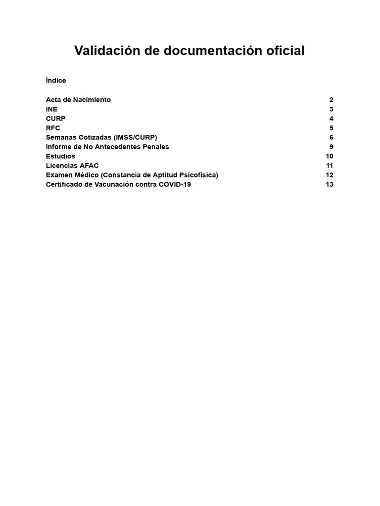 Validación Documentos | PDF | Certificado de nacimiento | México