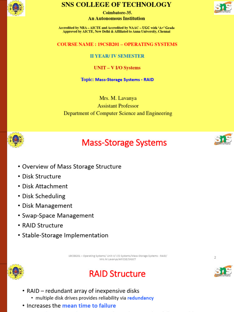 An Autonomous Institution: Course Name: 19Csb201 - Operating Systems ...