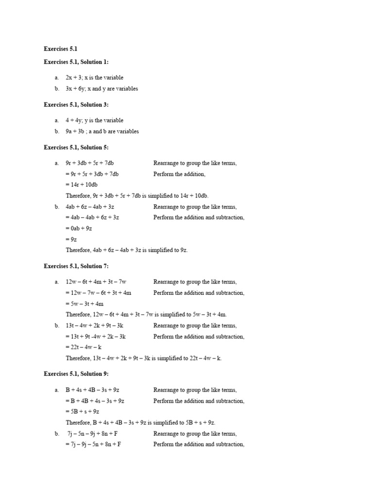 5.1 Exercises | PDF | Mathematics