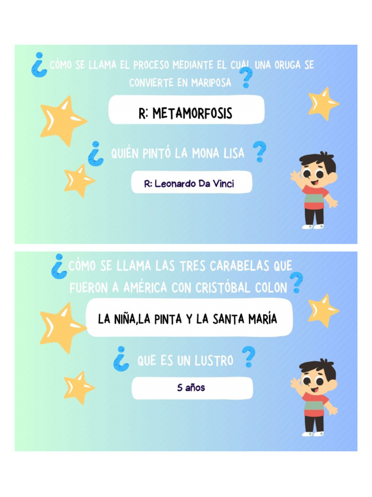 Tarjetas Con Preguntas | PDF