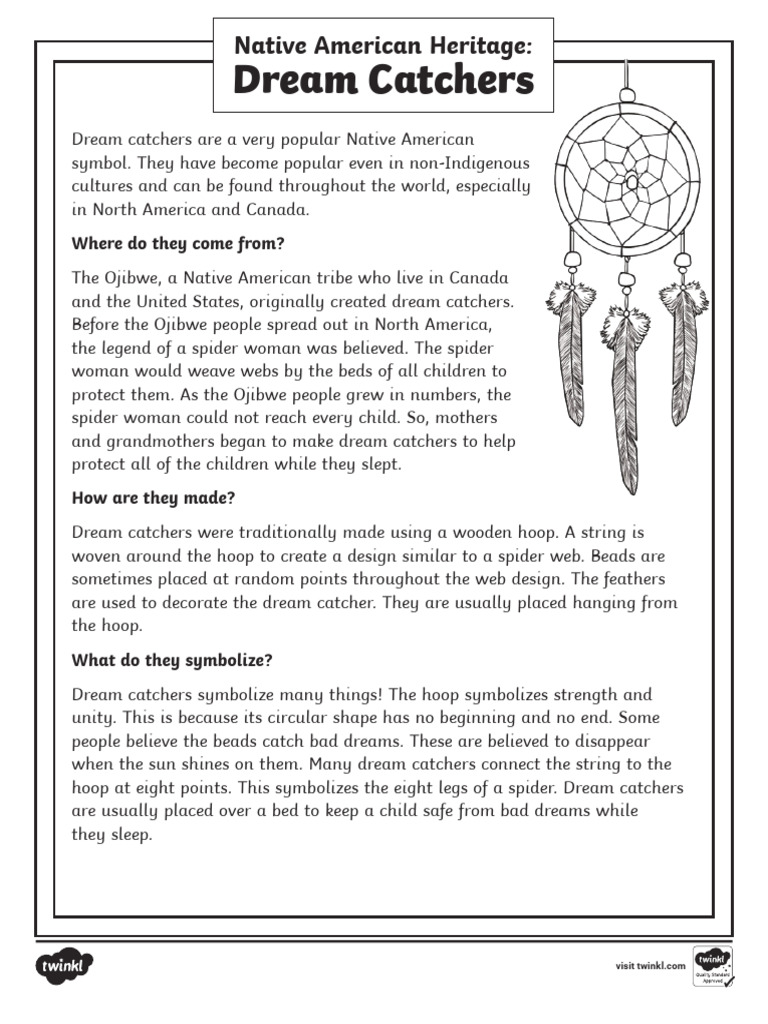 Native American Dream Catchers Reading Comprehension | PDF