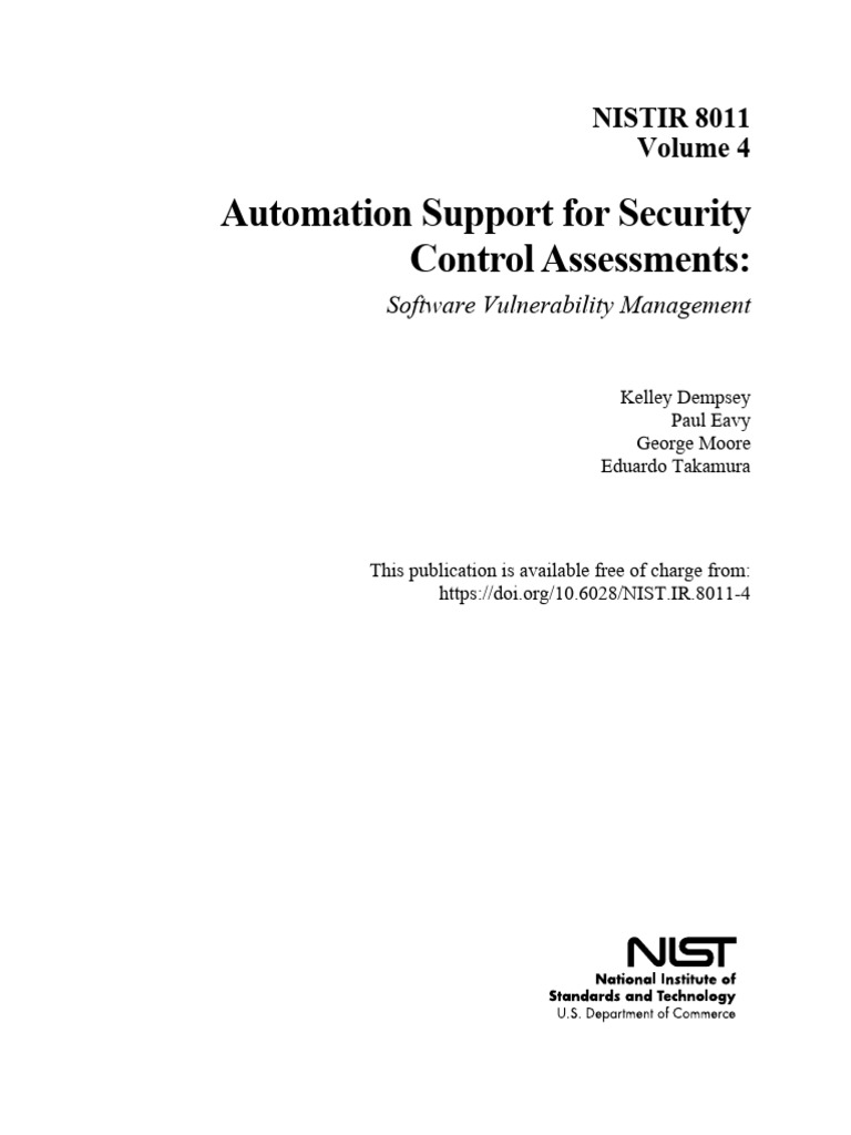 Nist Ir 8011-4 | PDF | Vulnerability (Computing) | Computer Security