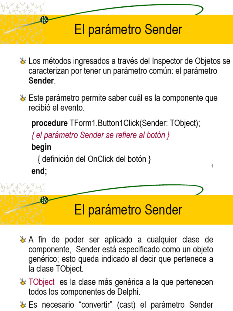 Delphi 08 Parametro Sender | PDF | Programación de computadoras | Informática