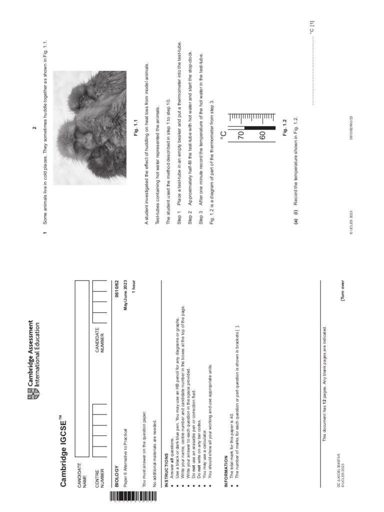 IGCSE Biology Paper 6 Practical 2023 | PDF