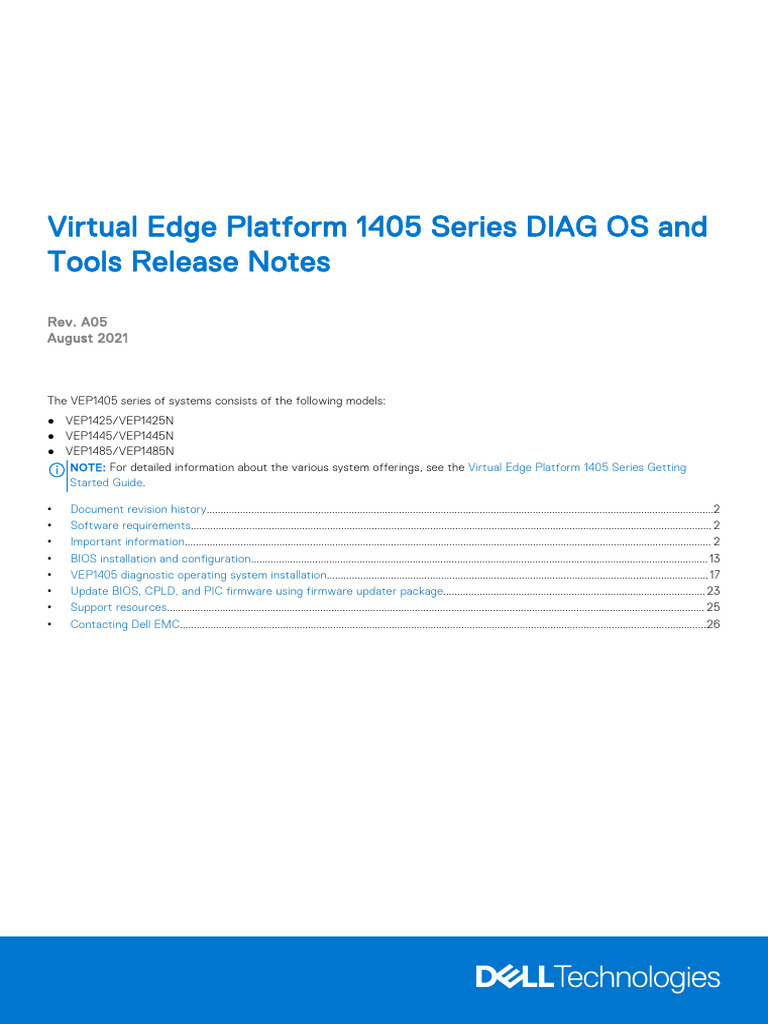 Virtual Edge Platform Vep 1405 Series Diag Os Tools RN | PDF | Bios ...