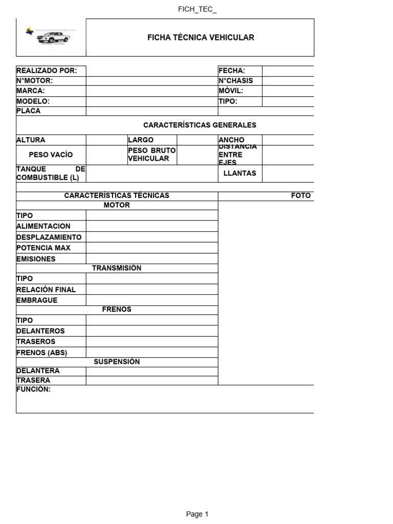 F-AFT-10 Ficha Tecnica Vehicular | Descargar gratis PDF | Eje ...