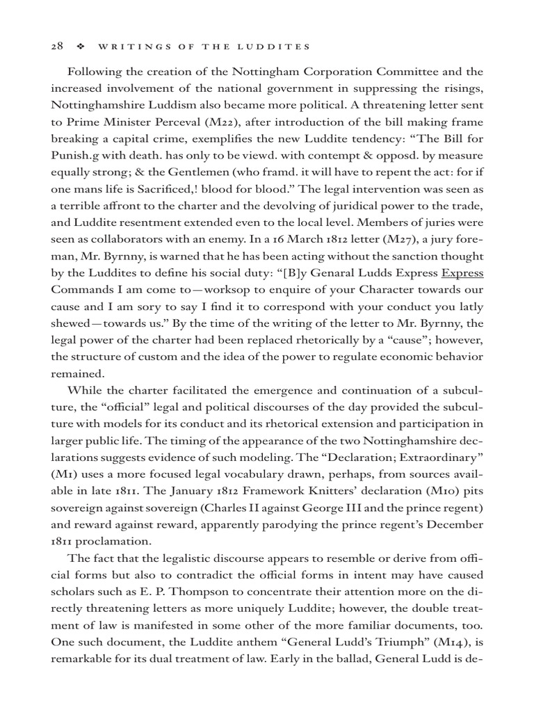 Luddite Writings and Political Resistance | PDF | Weaving
