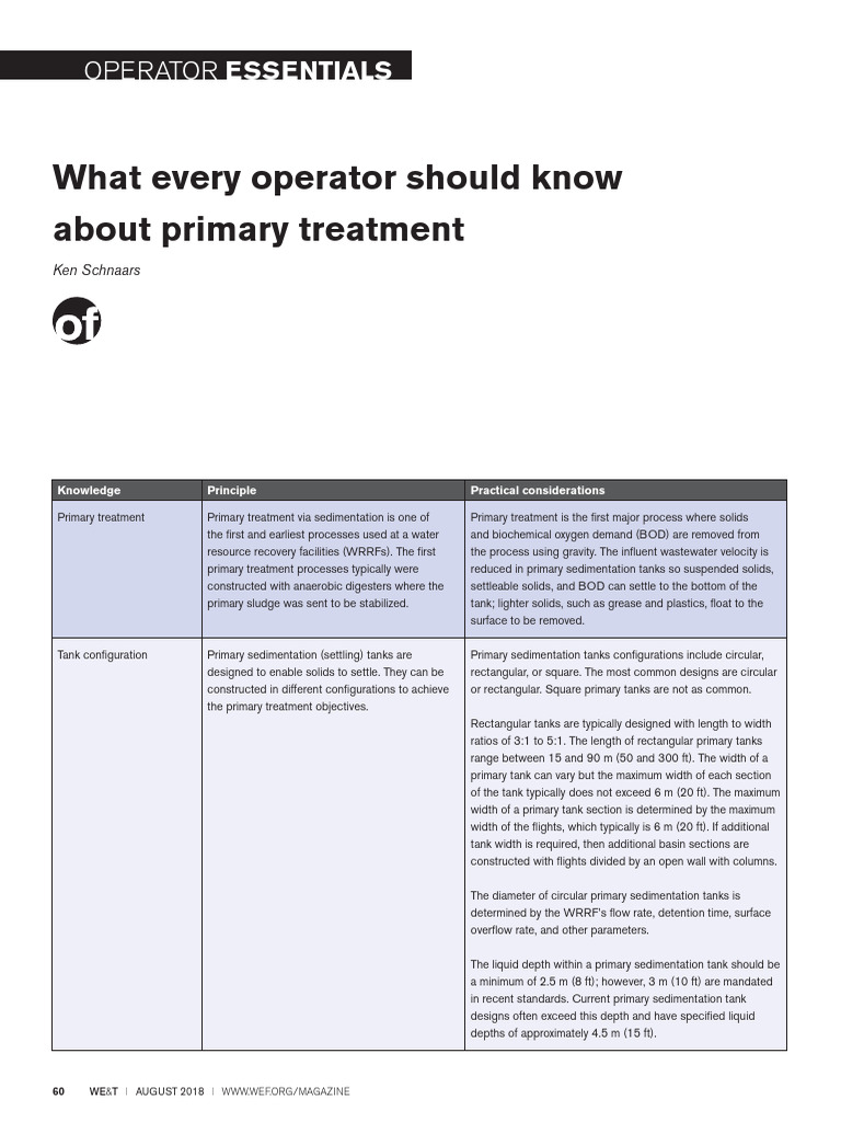 Wet p60 p63 Operator Essentials | PDF | Sewage Treatment | Septic Tank