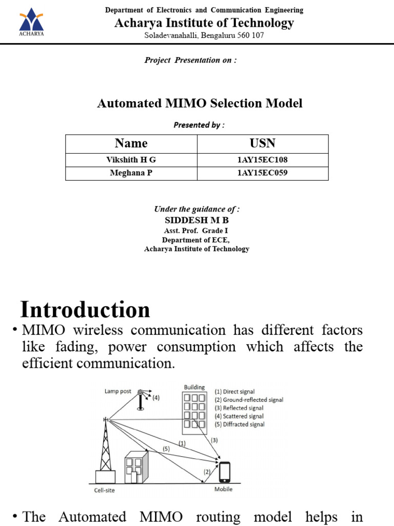 Project Presentation | PDF | Mimo | Electronic Engineering