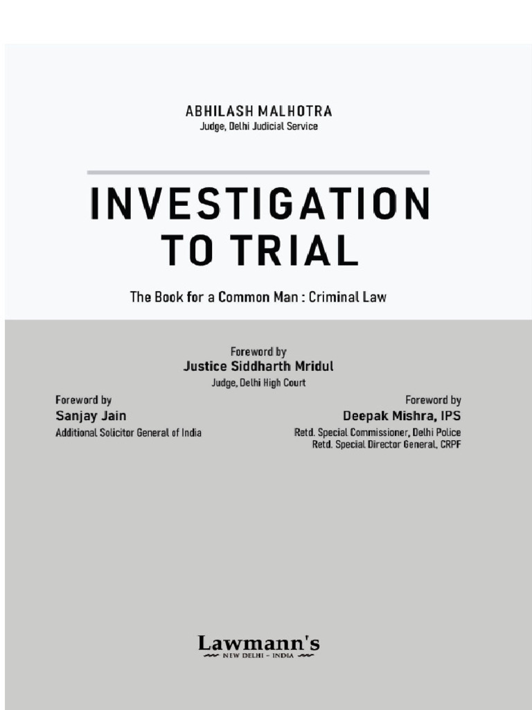 Investigation To Trial The Book For A Common M Z Library | PDF | Bail ...