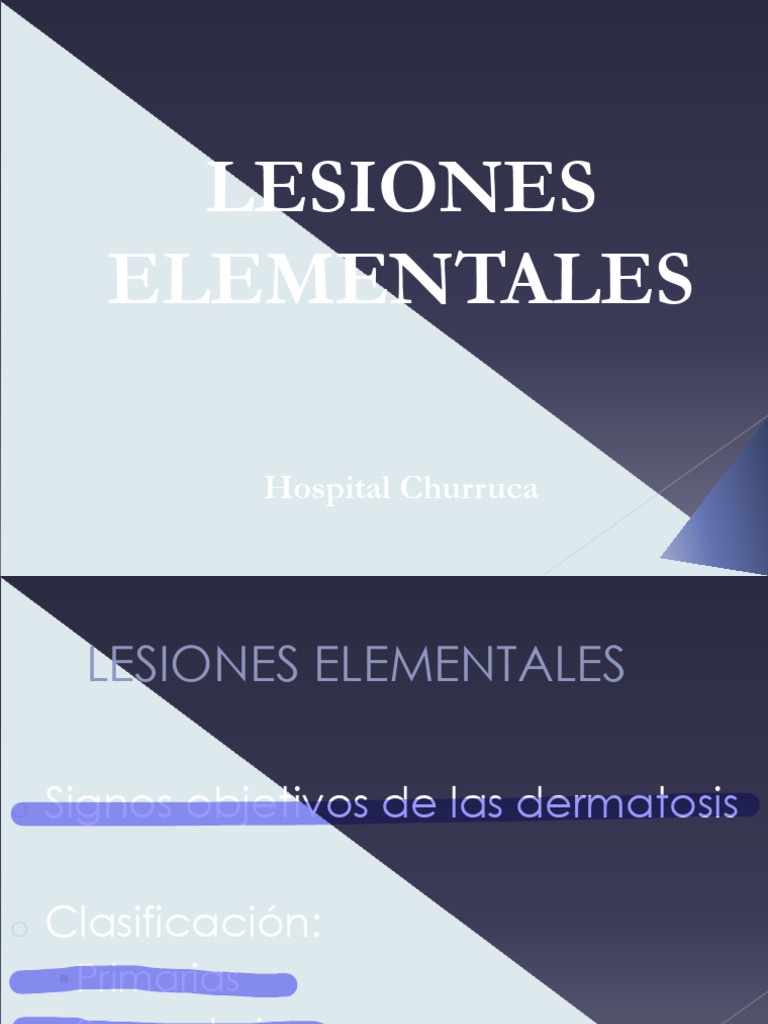 Lesiones Elementales | PDF | Piel | Sistema tegumentario