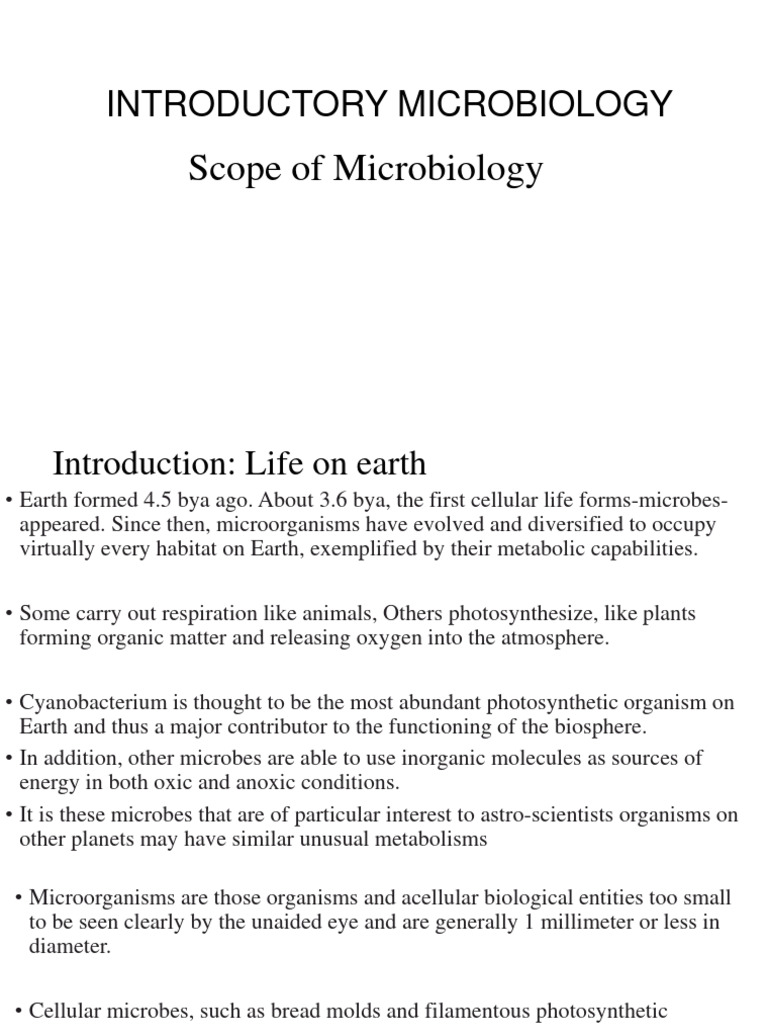 Scope of Microbiology | PDF | Microbiology | Microorganism