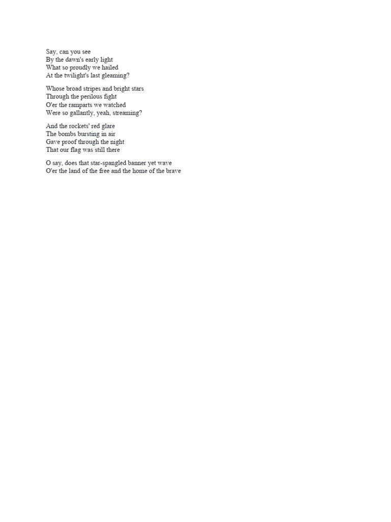 USA National Anthem | PDF | Art