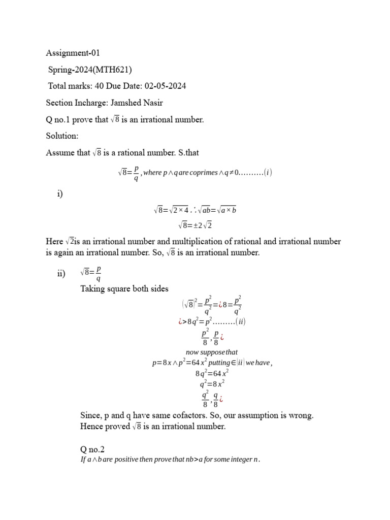 Assignment no.1(mth621)(jamshed nasir)solved by mam fatima ali | PDF ... Assignment no.1(mth621)(jamshed nasir)solved by mam fatima ali | PDF ...