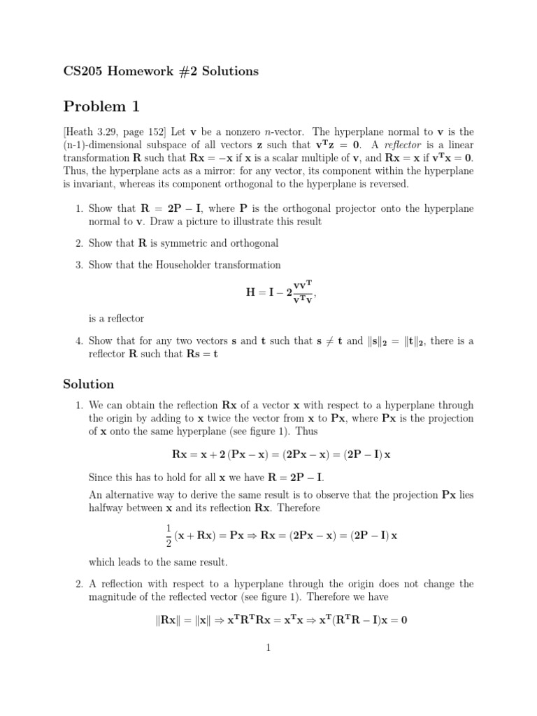 hw2 Solutions | PDF | Matrix (Mathematics) | Mathematical Physics