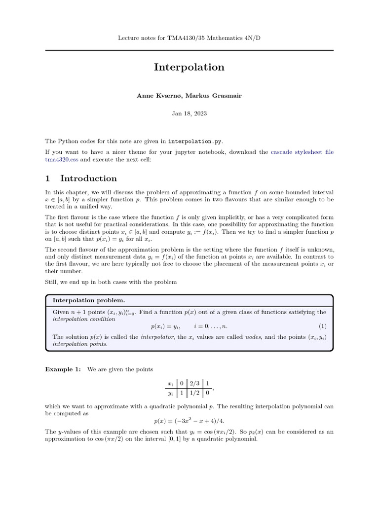 Interpolation | Download Free PDF | Interpolation | Spline (Mathematics)
