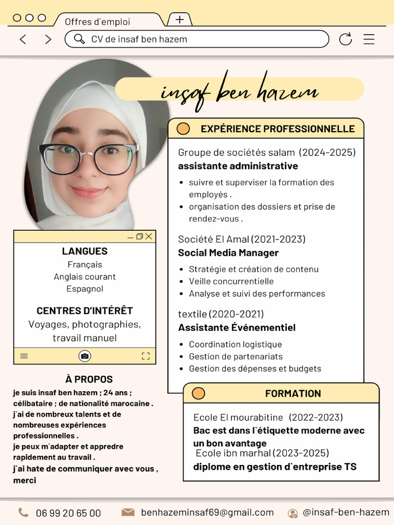 CV Insaf Ben Hazem GE108 | PDF