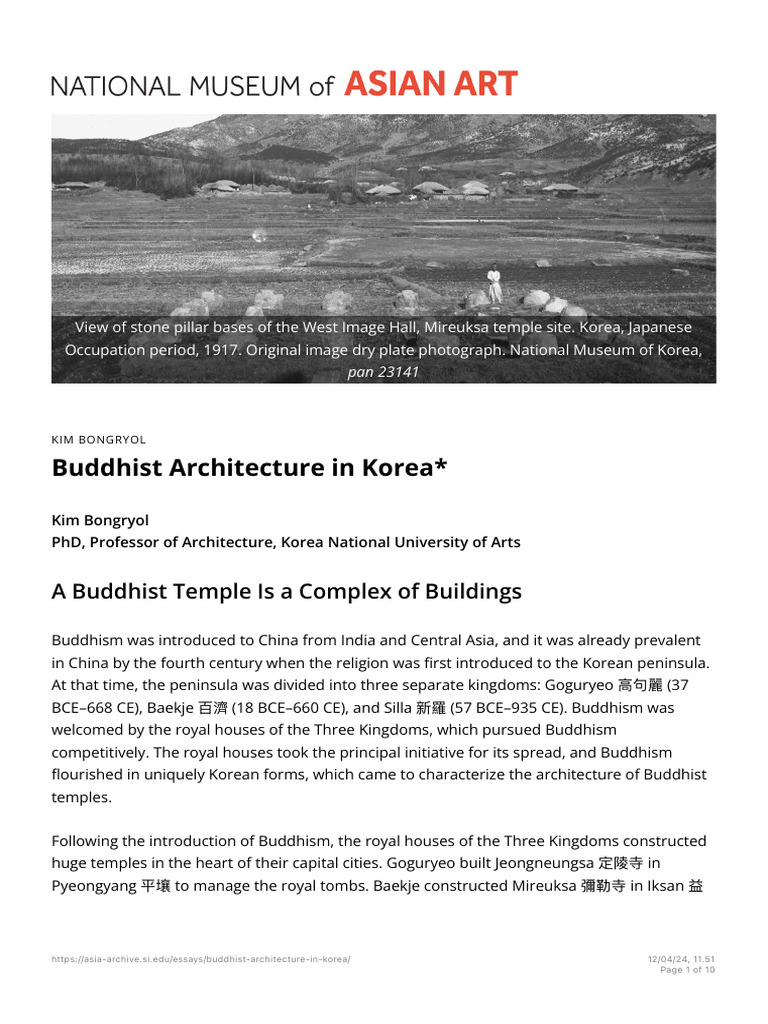 Buddhist Architecture in Korea - Smithsonian's National Museum of Asian ...