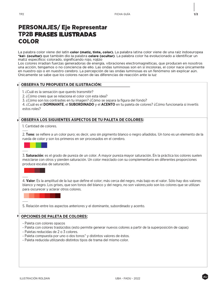 Ficha Color TP 2 | PDF | Color | Percepción visual