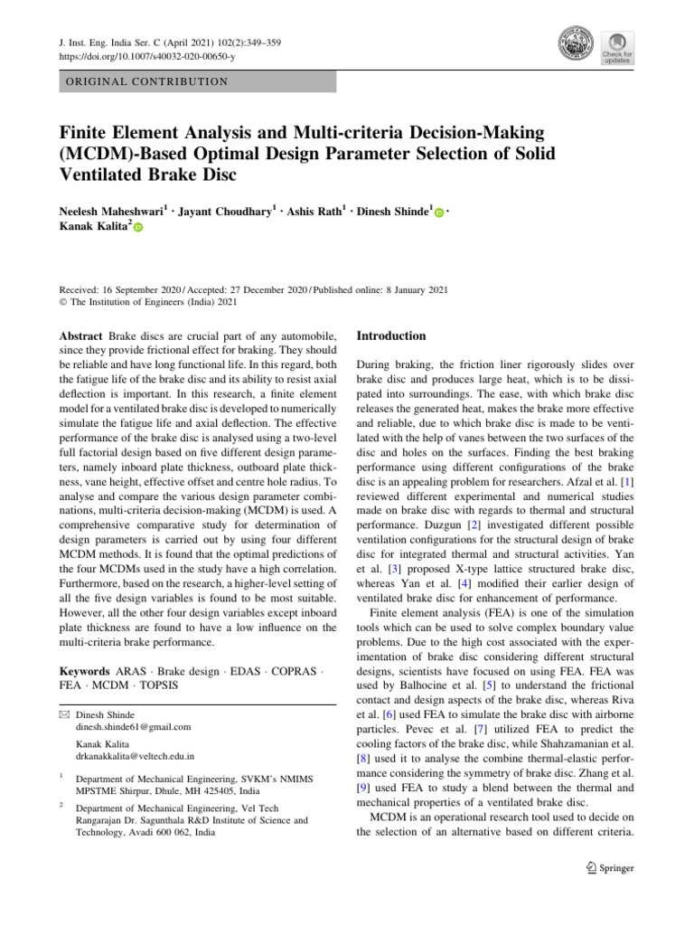 Maheshwari 2021 | PDF | Finite Element Method | Decision Making