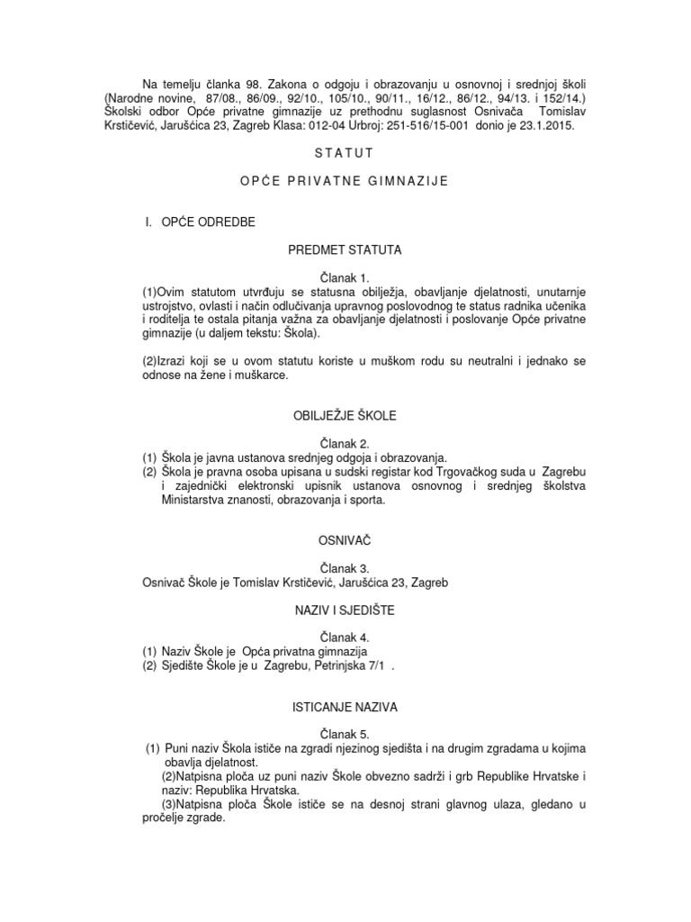 Statuto PC A Privat Na 2015 | PDF