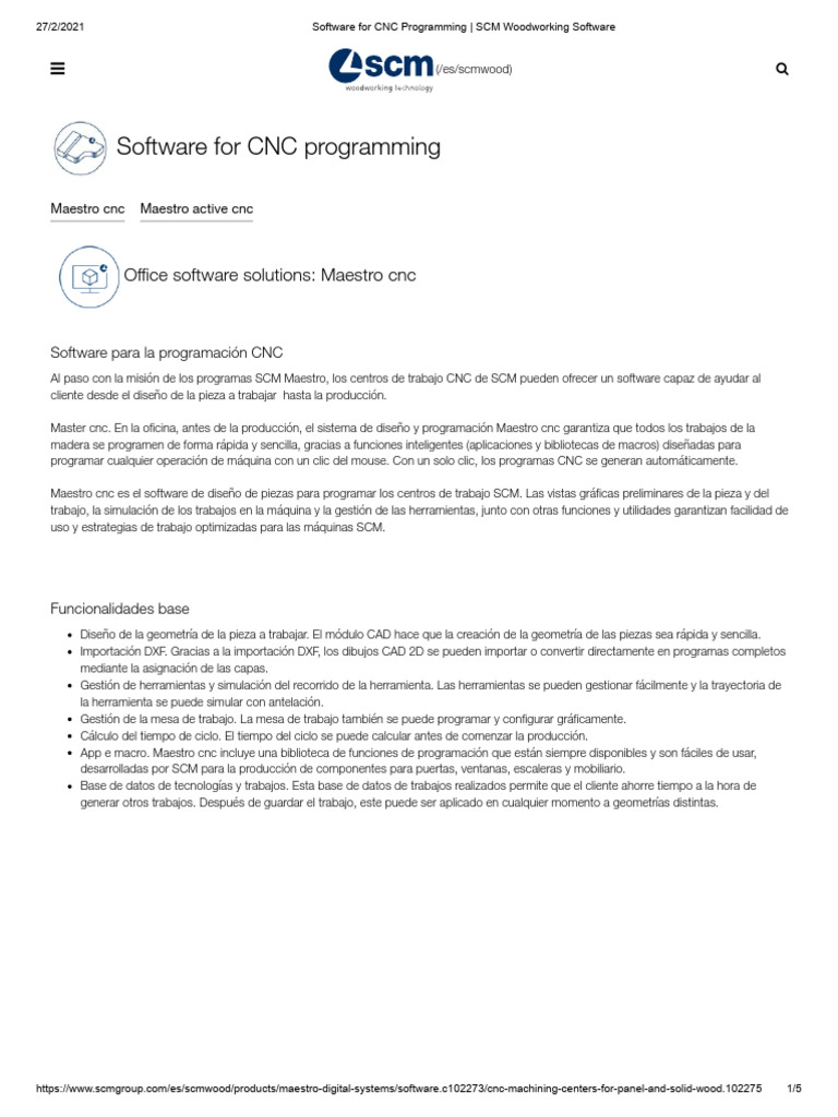 Software For CNC Programming - SCM Woodworking Software | PDF | Control numerico | Software