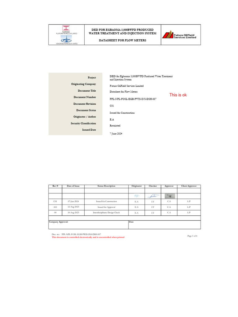 PPL NPL FOSL EGB PWIS INS DSH 007 - C01 - Datashe | PDF | Flow ...