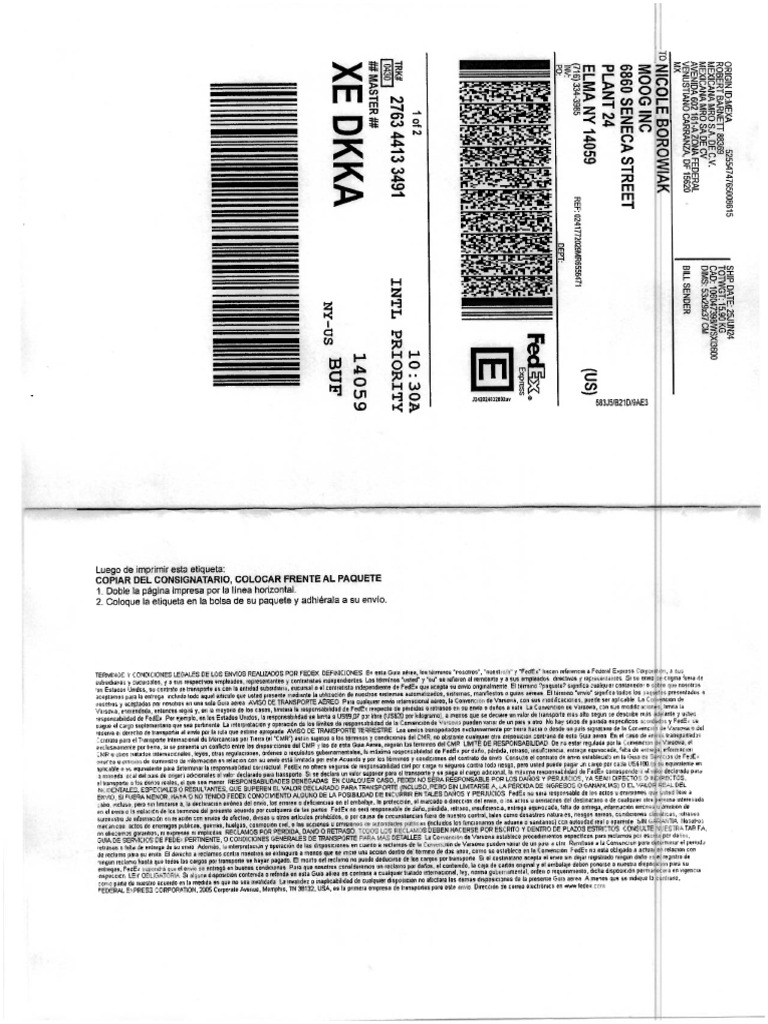 Guia Fedex Express O.E. 1440-24 | PDF