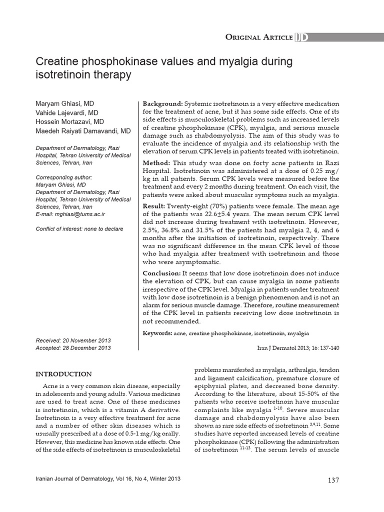 Artículo 1. Niveles de CPK | PDF | Medicine | Clinical Medicine
