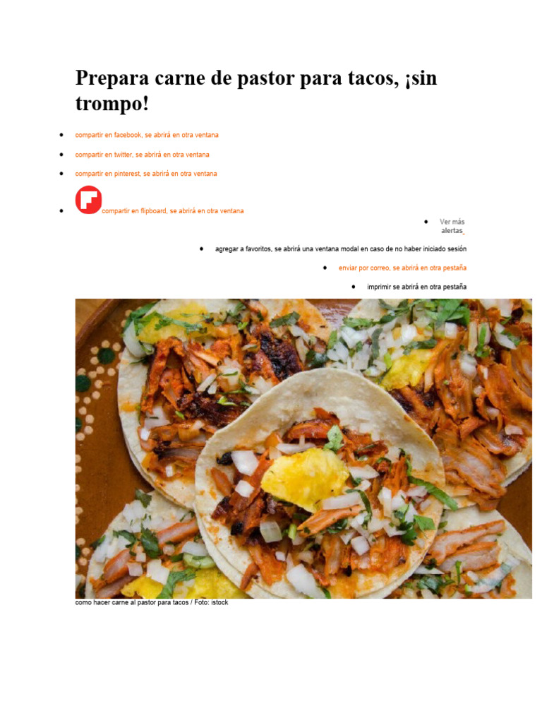 Tacos Al Pastor | PDF | Taco | Carne