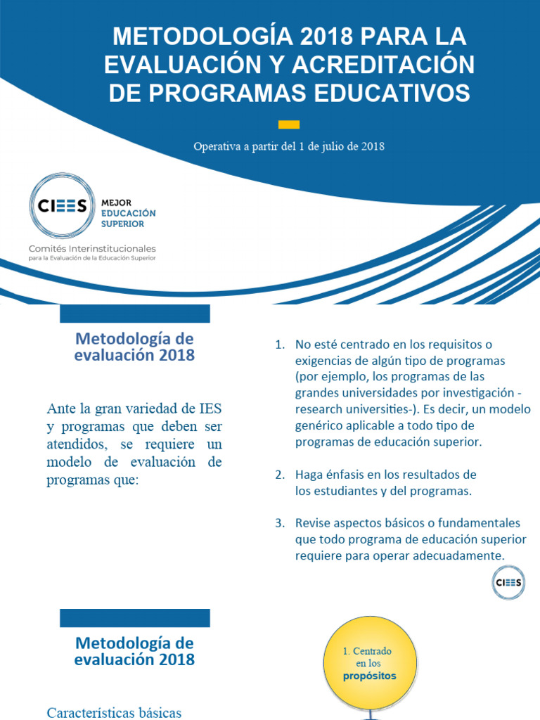 Evaluación de Programas Educativos 2018 | PDF | Plan de estudios | Enseñando