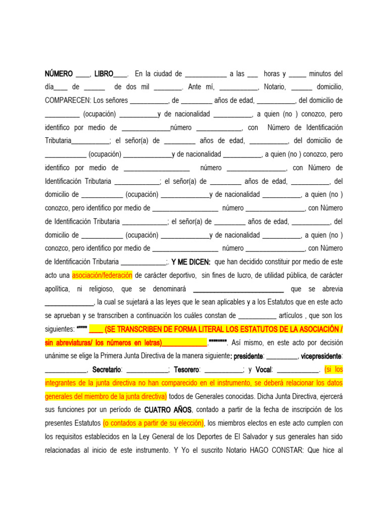 Modelo de ESCRITURA CONSTITUCION FAD | PDF | Gobierno