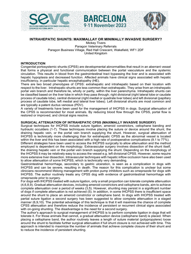 2970-Advanced Surgery-Tivers-Intrahepatic Shunts - Eng | PDF | Liver ...